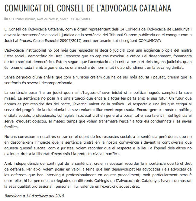 En directe: La resposta a la sentència contra el procés